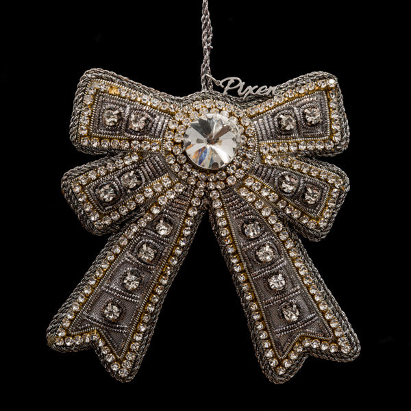 Labyrinth Bow Christmas Ornament in Metal Gray by Pixen – HouseOfPixen